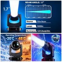 China Disco Light 150W Moving Head Beam Stage Effect Lighting DMX Sound Mode for DJ Disco Wedding Concert Events Shows Bar Party for sale