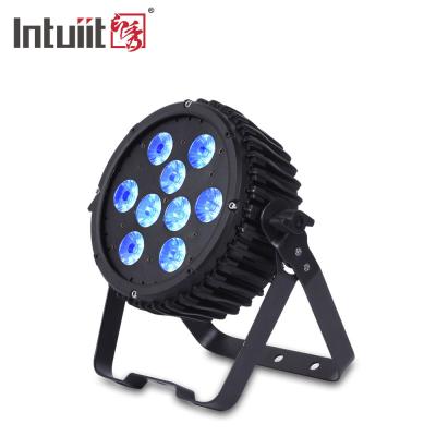 China Outdoor 9 LED RGBWA Good Color Mixing Compact LED Par Can Stage Light for sale