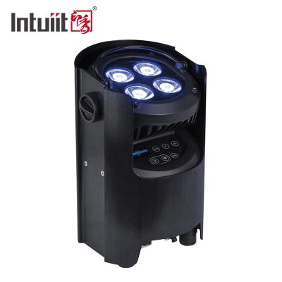 China Stage Party Battery Wireless Uplight Par 4x12w RGBWAUV 4 In 1 Dj Par Light IR Remote Wifi Control for sale