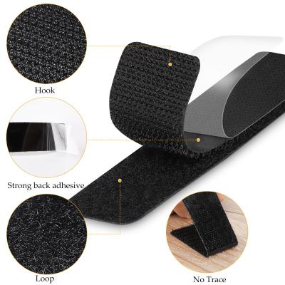 China Precut 1 Inch Self Adhesive Velcro Tape Flexible Hook Mount On Loop for sale
