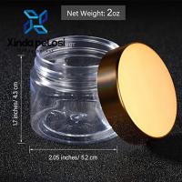 China 30ml 1 Oz Plastic Cosmetic Jars With Lids Gold  Empty Containers Biodegradable for sale