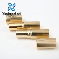 China Custom Luxury Metal Gold Aluminium Empty Lipstick Tube Container Plastic for sale