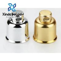 China UV Coated Shampoo Bottle PP Plastic Flip Cover Electroplating Gold Metal for sale