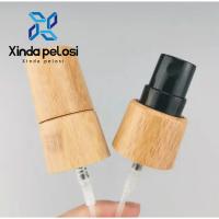 China Mini Perfume Pump Sprayer Wood Shape Stocks Nature Plastic Head Bamboo Spray Pump Mini Mist Spray for sale