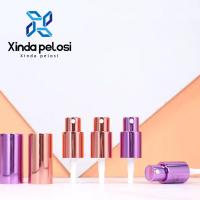 China Atomizer Perfume Pump Sprayer Gold Aluminum Curved Trigger Electroplating Lotion Pump Head for sale