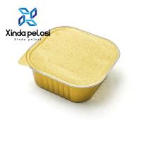China Plastic Sealing Lids Embossed Printed Square Shape Aluminum Foil For Yogurt Cups for sale
