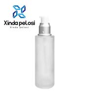 China Clear Frosted Lotion Container Plastic Refillable Travel Lotion Bottle Pump Gold Cap Customized Packaging for sale