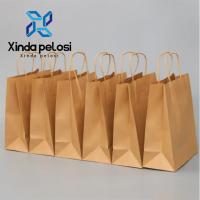 China Brown Kraft Paper Bag With Handle Food Packing Bag Biodegradable Machines Making for sale