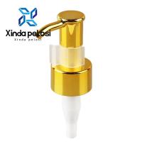 China Gold Smooth Screw Lock Metal Bathroom Lotion Pump Cosmetic Shower Gel Dispensing Pumps for sale