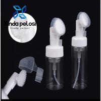 China 40mm Foaming Soap Pump Emulsion Mousse Plastic Lotion Bottle Foaming Face Wash Bottle With Brush for sale