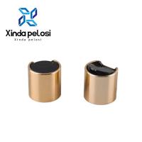 China Factory Price Cosmetic Bottle Caps Shiny Gold Aluminum Press Caps Dispensing Smooth for sale