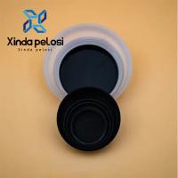 China Round Powder Make Up Matte Black PP Plastic Screw Cap For PET Jar With Liner for sale
