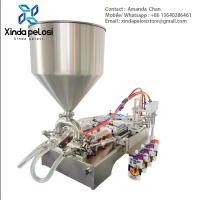 China Semi Automatic Desktop Plastic Pouch Sealing Machine,Spout Pouch Double Head Paste Filling Machine for sale