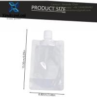 China Custom Designed Food Grade Environmental Transparent  Stand Up Pouch With Spout For Drink Juice Bag for sale