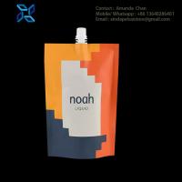 China Custom Printed Stand Up Liquid Soap Shampoo Packaging Bag Shower Gel Spouted Pouch for sale