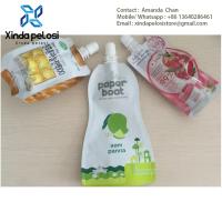 China Custom Printed Logo Bottle Shape Packing Stand Bag For Drink Beverage Juice Fruit Wine Liquid for sale