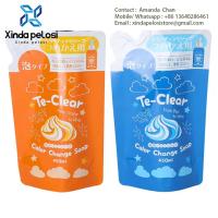 China Custom Printed Stand Up Liquid Soap Shampoo Packaging Bag Shower Gel Spouted Pouch for sale