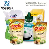 China Kraft Paper/ PET/AL/NY/PE Custom Printed Juices Refill Spout Standing Pouch Stand for sale