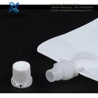 China Clear Laminated Material Plastic Stand Up Pouch Bags On Sale With Spout For Liquid Juice for sale