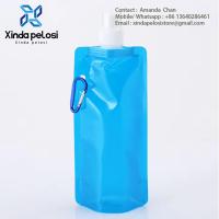 China Eco-Friendly Insulated Foldable Sports Plastic Reusable Stand Up Water Pouch With Clip for sale