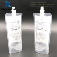 China Clear Laminated Material Plastic Stand Up Pouch Bags On Sale With Spout For Liquid Juice for sale
