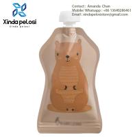 China Custom Printed Logo Bottle Shape Packing Stand Bag For Drink Beverage Juice Fruit Wine Liquid for sale