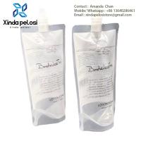 China Clear Laminated Material Plastic Stand Up Pouch Bags On Sale With Spout For Liquid Juice for sale