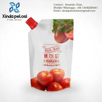 China Kraft Paper/ PET/AL/NY/PE Custom Printed Juices Refill Spout Standing Pouch Stand for sale