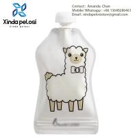 China Clear Laminated Material Plastic Stand Up Pouch Bags On Sale With Spout For Liquid Juice for sale