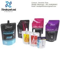 China Custom Laminated Printing Juice Stand Up Plastic Water Spout Pouch For Liquid Packaging for sale