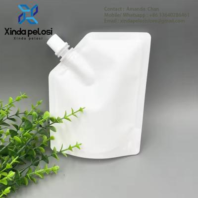 China Flexible Food Grade Milk White Stand Up Spout Pouch Packaging Or For Liquid Powder Detergent for sale