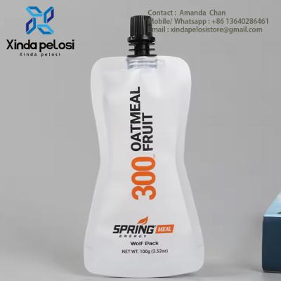 China Custom Printed Logo Bottle Shape Packing Stand Bag For Drink Beverage Juice Fruit Wine Liquid for sale