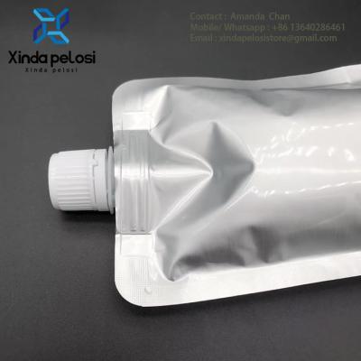 China Custom Logo Printed Stand Up Aluminum Foil Pouch Packaging Bag Plastic Pouch With Spout For Fruit Juice for sale