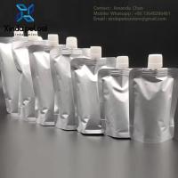 China Custom Logo Printed Stand Up Aluminum Foil Pouch Packaging Bag Plastic Pouch With Spout For Fruit Juice for sale