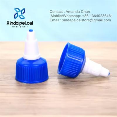 China Various Color Long Nozzle Screw Twist Top Cap For Cosmetics Bottles for sale
