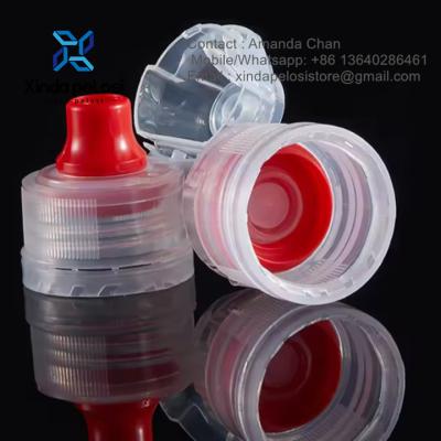 China 28/415  Sports Water Bottle Caps Plastic Flip Top Cap With Silicone Valve for sale