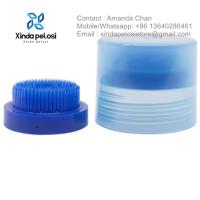 China Custom Plastic Round Sponge Bottle Cap Hand Brush Head For Cosmetic Packing for sale