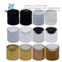 China Plastic Bottle Cap PP Aluminum Custom Color Press Disc Top Cap Lid For Lotion Soap Shampoo Bottle for sale