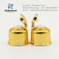 China Custom Color Cap Flip Top Gold Cosmetic Aluminum Bottle Lids Caps For Bottle for sale