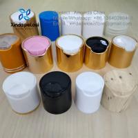 China Plastic Bottle Cap PP Aluminum Custom Color Press Disc Top Cap Lid For Lotion Soap Shampoo Bottle for sale