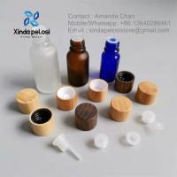 China Bamboo Cap Glass Essential Oil Bottle Cap Wooden Cap With Drops Plug for sale