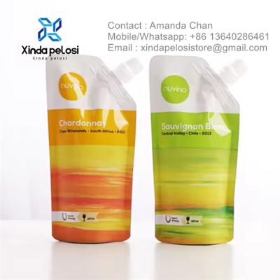 China Custom Beverage Stand Up Biodegradable Spout Pouch Cap For Food Liquid Pouch for sale
