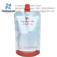 China Moisture Proof Plastic Fruits Juice Bag Packaging Spout Pouch Straw Juice Pouch Bag for sale