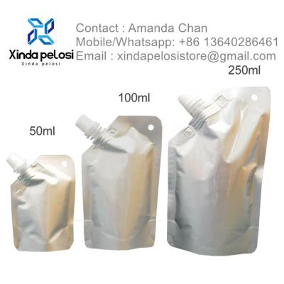 China Aluminum Foil Nozzle Bag Food Packaging Custom Stand Up Pouch For Milk Drinks Milk Tea Jelly Tea for sale