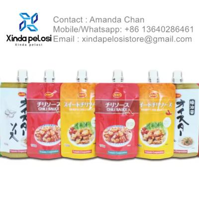 China Free Sample Custom Juice Pouch Jelly Food Packaging Liquid Bag Stand Up Pouch With Spout For Sale for sale