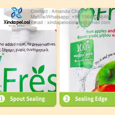 China Printed Logo Spouted Stand Up Pouches For Liquid Packaging Stand Up Bags for sale
