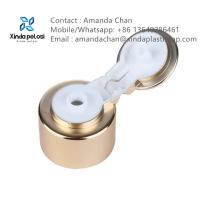 China Golden UV Plastic Screw Flip Top Cap For Shampoo Conditioner Liquid Soap Bottle for sale