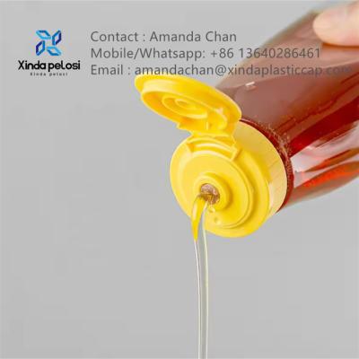 China Yellow New Design Honey Cap Plastic Bottle Cap Seal Silicone Valve Flip Top Cap On Sale for sale