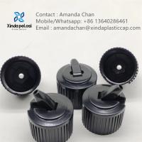 China Plastic PP Black Flip Top Screw Turret Flip Top Pour Spout Lid On Sale For Bottles for sale