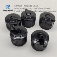 China Plastic PP Black Flip Top Screw Turret Flip Top Pour Spout Lid On Sale For Bottles for sale